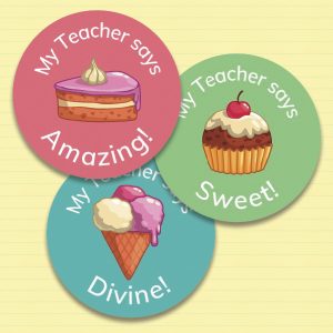 Teacher Merit Stickers - 25mm Dessert theme | Teacher Stickers