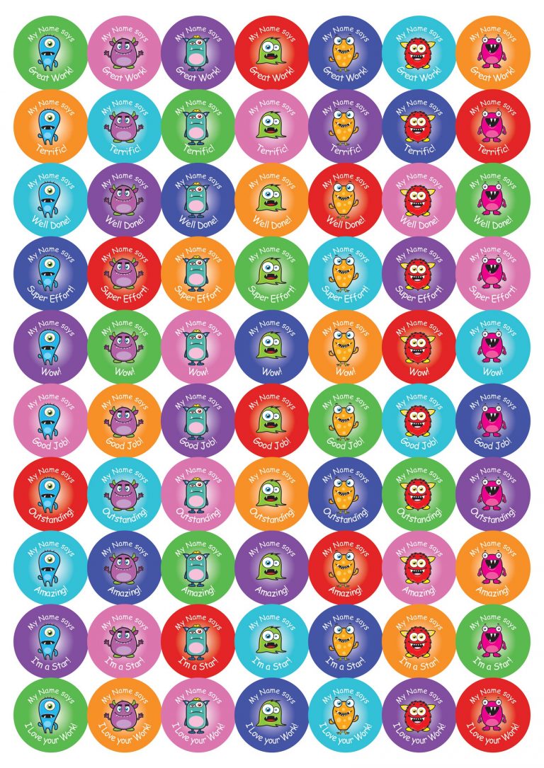 Teacher Stickers Gift Pack Cute Monster Theme | Teacher Stickers