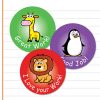 Teacher Merit Stickers - 25mm Cute Zoo theme | Teacher Stickers
