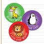 Teacher Merit Stickers - 25mm Cute Zoo theme | Teacher Stickers