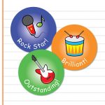Teacher Merit Stickers - 25mm Music theme | Teacher Stickers