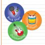 Teacher Merit Stickers - 25mm Music theme | Teacher Stickers