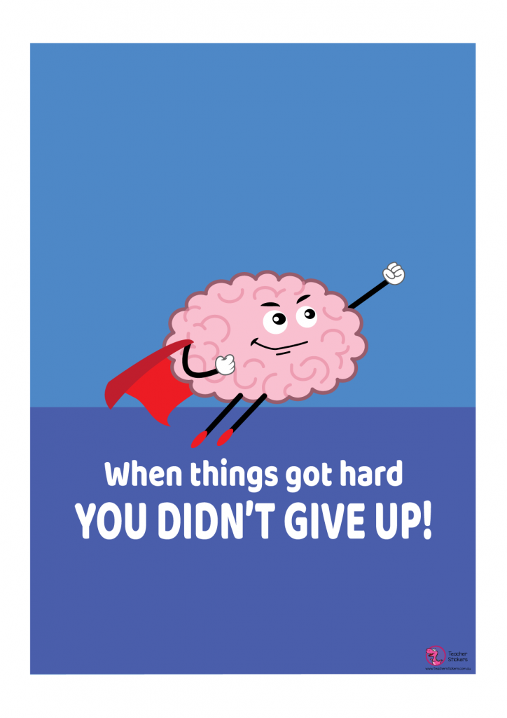 Editable Growth Mindset Poster - When Things Got Hard You Didn't Give ...