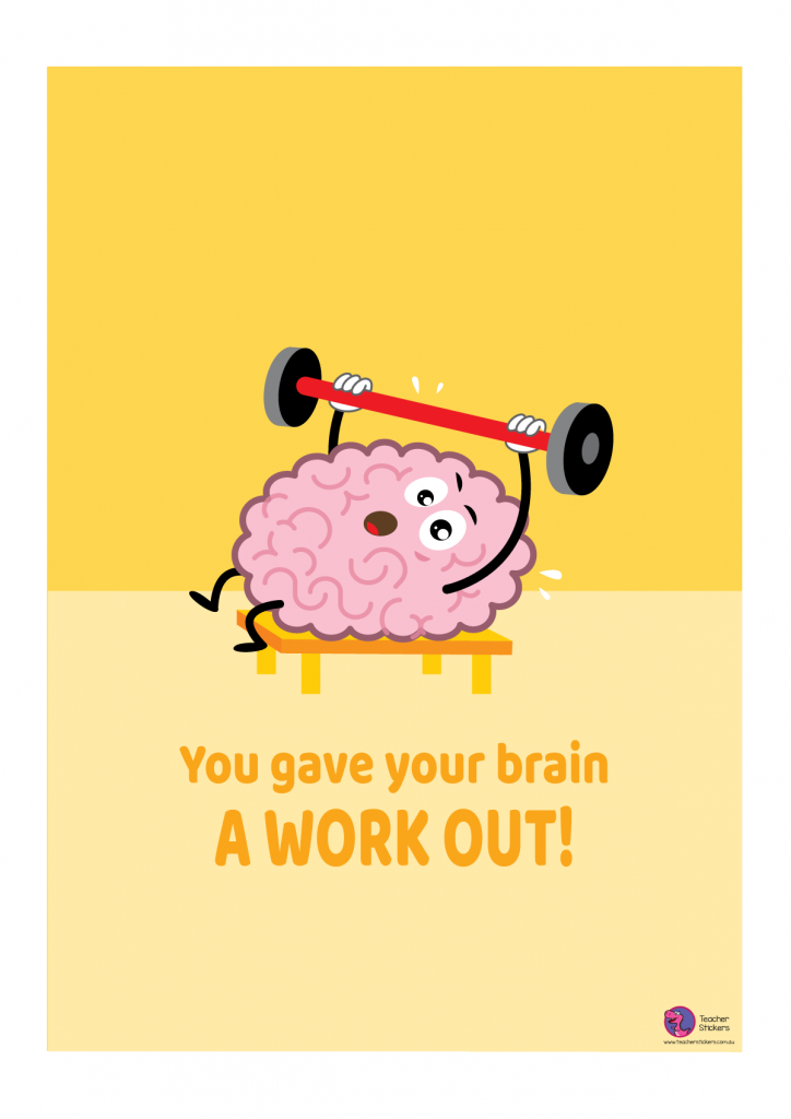 Editable Growth Mindset Poster - You Gave Your Brain a Workout ...