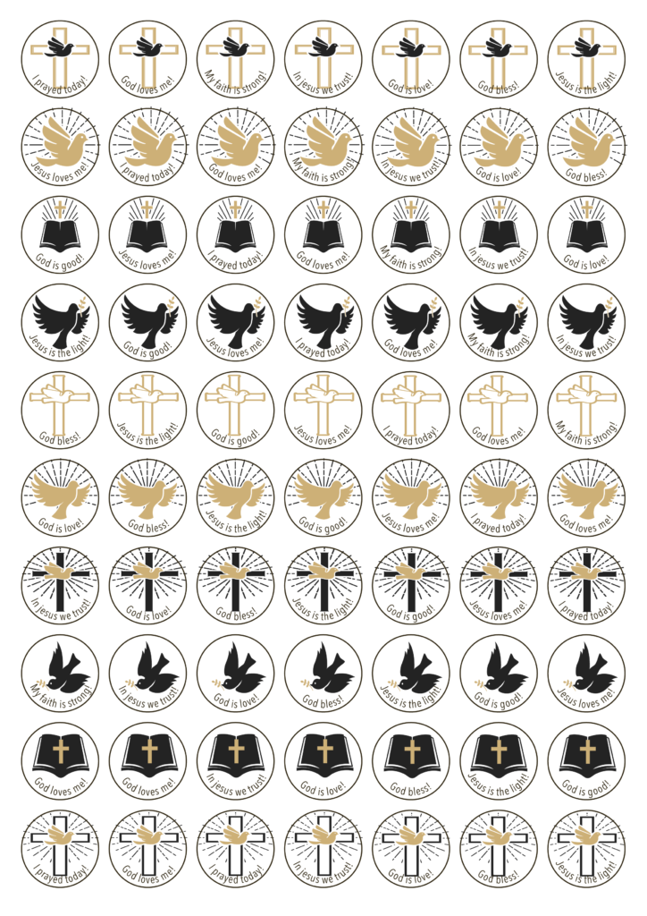 Teacher Merit Stickers - 25mm round Cross and dove Theme | Teacher Stickers